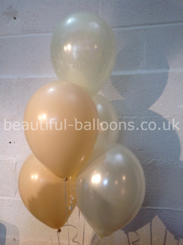 Champagne Bubbles & Ivory 'Just Married' Pearlised Balloons (Helium Qu – beautiful balloons