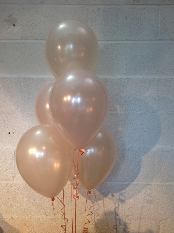 Peach Blush Single Shade Range Pearlised Latex Balloons (Helium Qualit ...