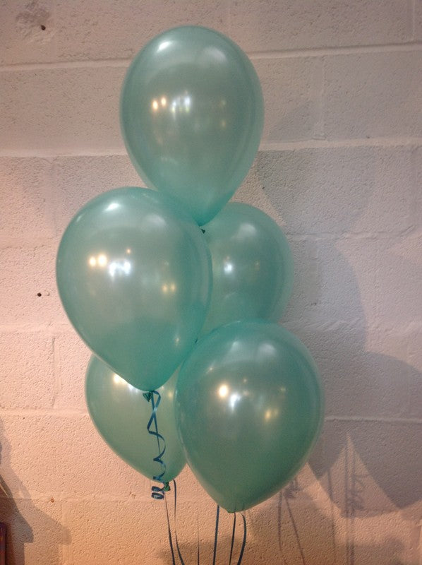 Aqua Marine Single Shade Range Pearlised Latex Balloons (Helium Qualit ...
