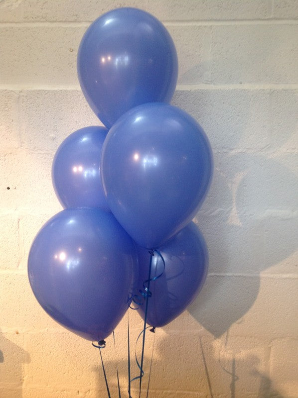 Periwinkle Blue Single Shade Range Pearlised Latex Balloons (Helium Qu ...