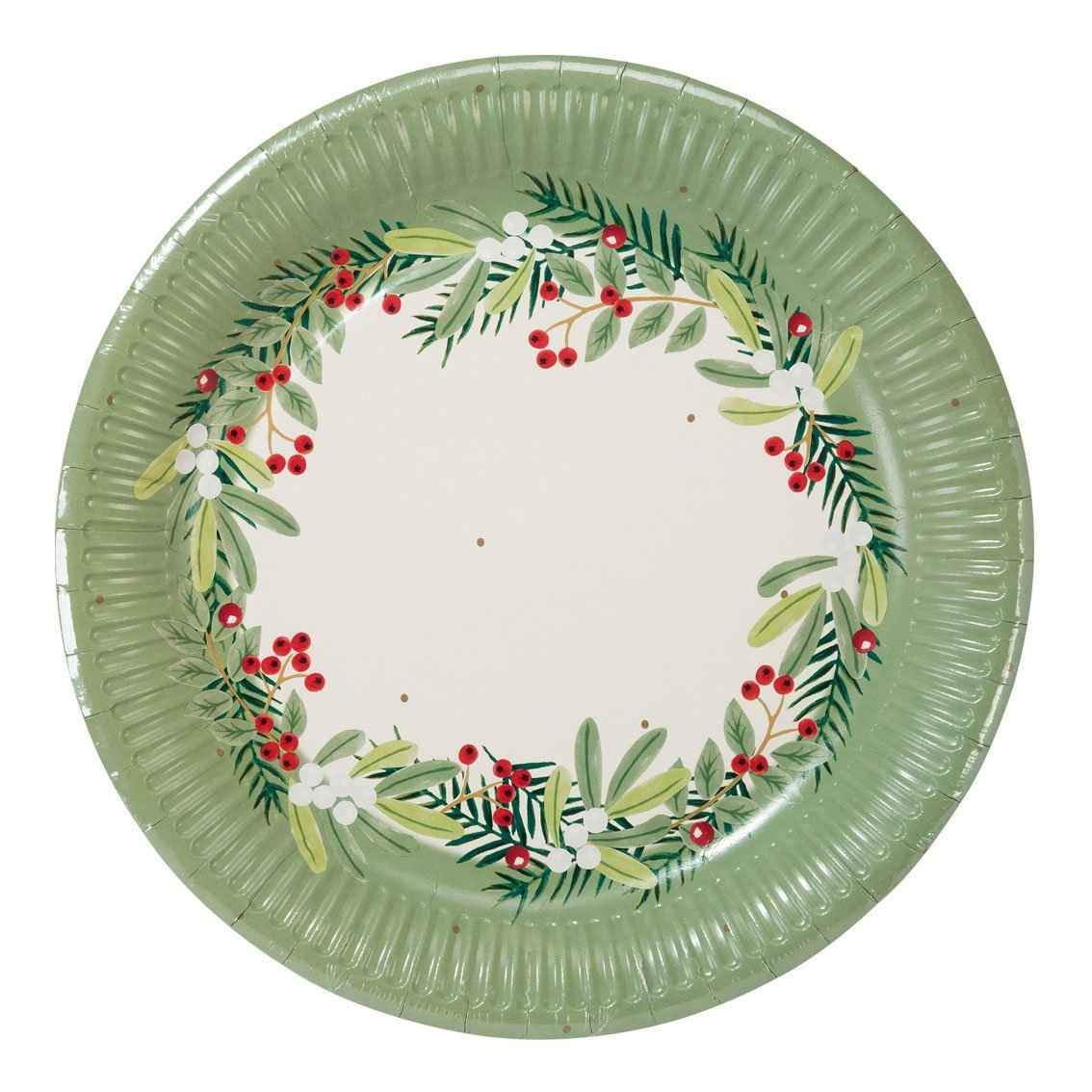 Botanical Christmas Paper Plates – beautiful balloons